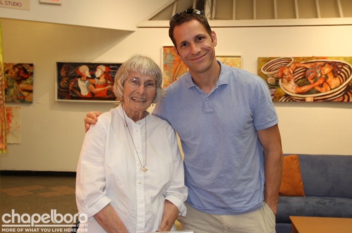 Joyce Allen with her book Those who hold the Thread and Michael B Jones ...