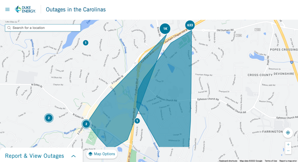 Power Outage Affects 2,000 Customers Across Chapel Hill - Chapelboro.com