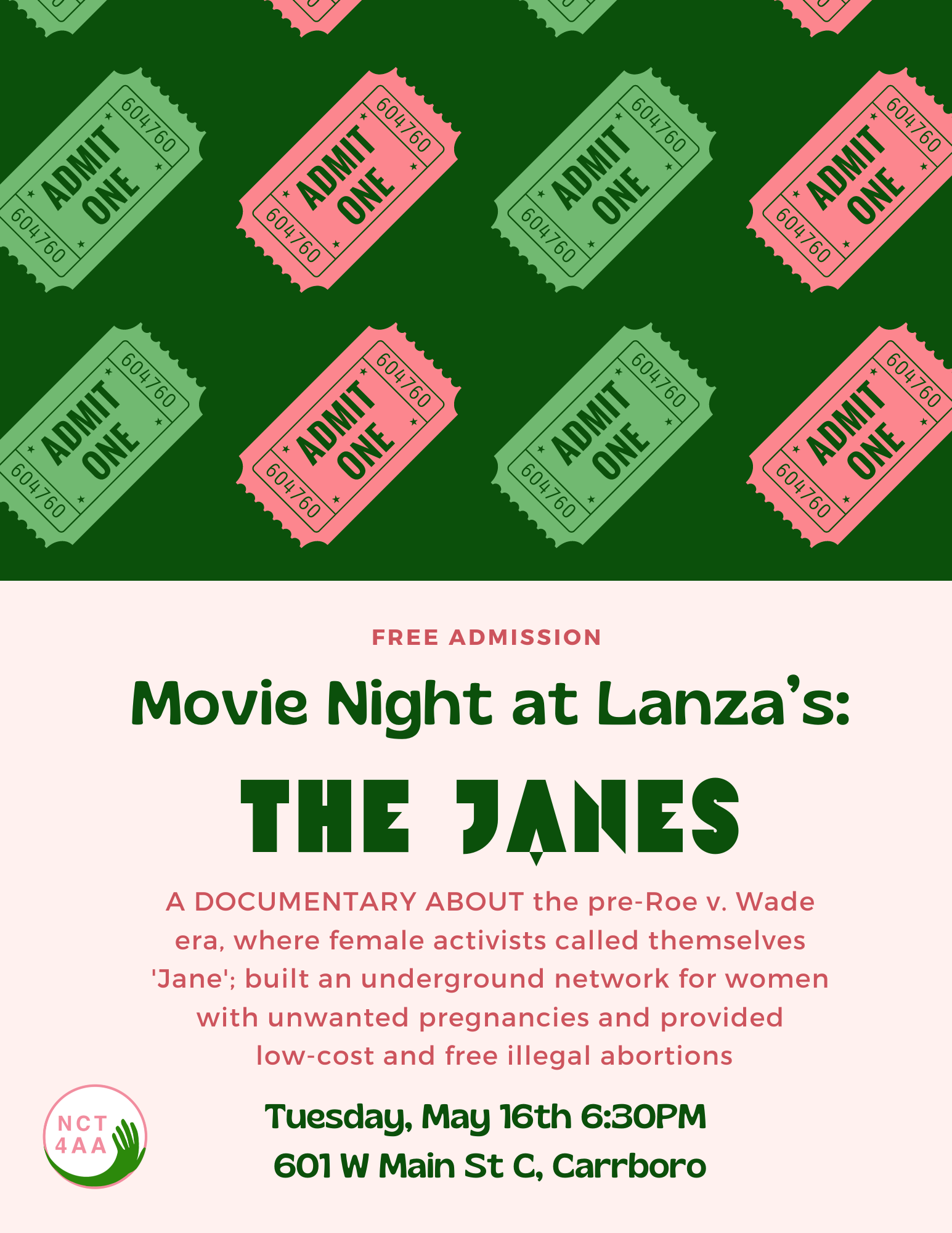 NCT4AA Presents Movie Night at Lanza's - Chapelboro.com