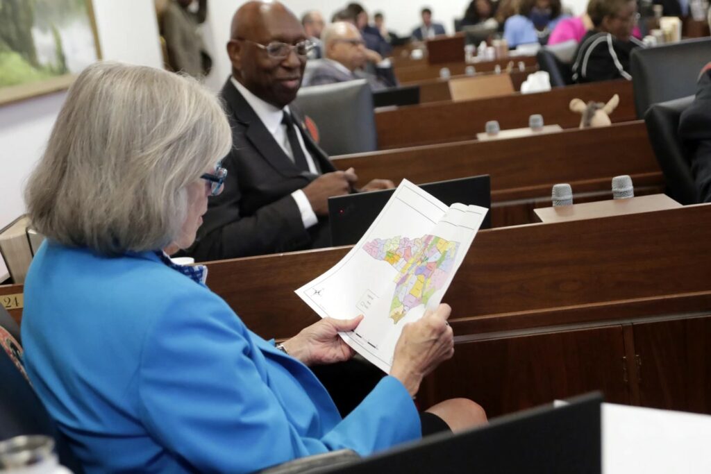 north carolina general assembly house becky carney mecklenburg redistricting map debate 2023 AP ...