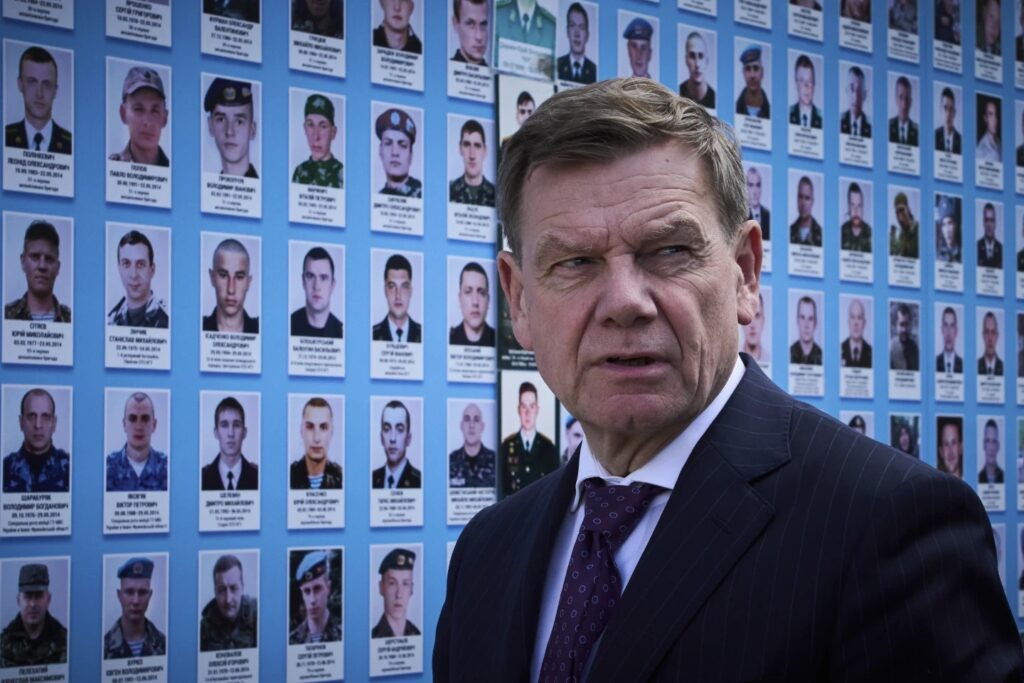 German Foreign Minister Johann Wadephul Memory Wall Ukraine Kyiv AP ...