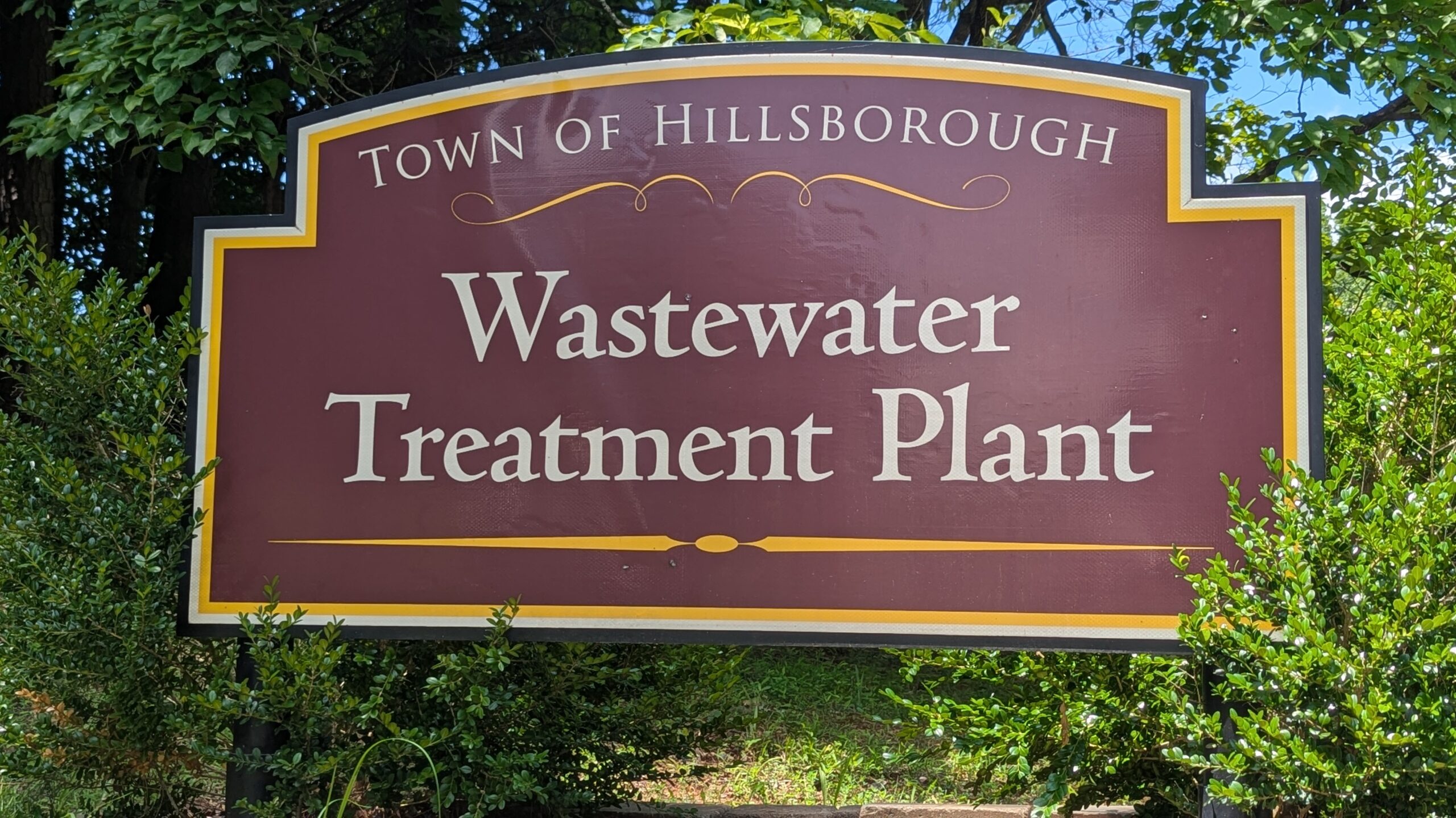 town of hillsborough wastewater treatment plant sign tight - Chapelboro.com