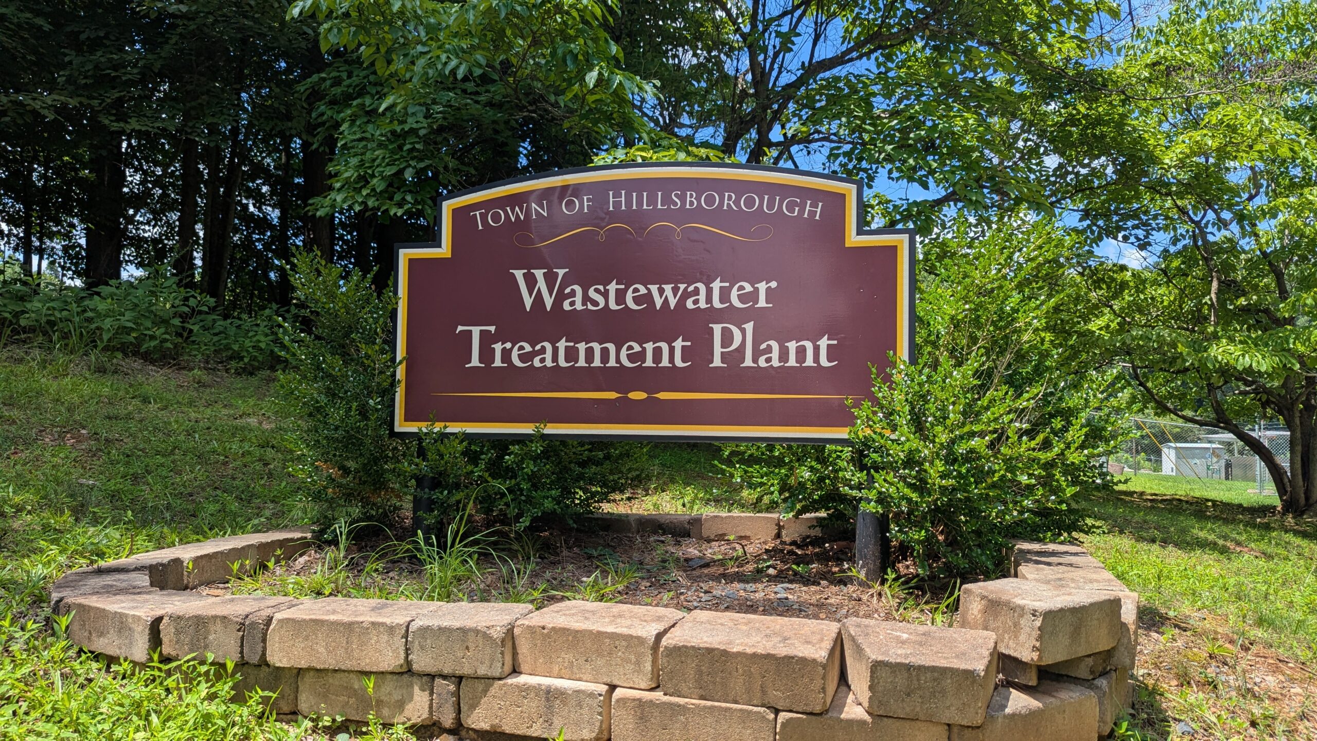 town of hillsborough wastewater treatment plant sign mid - Chapelboro.com