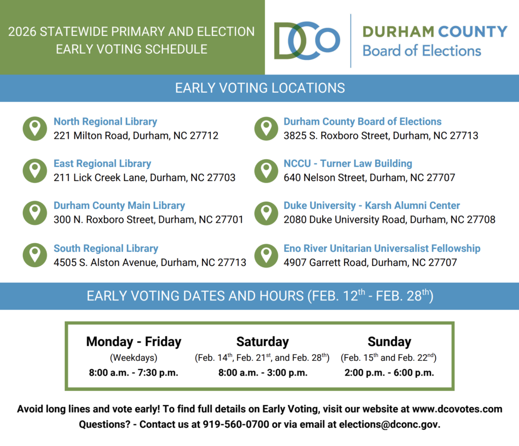 Early Voting for 2026 Primary Elections is Underway in Orange, Durham ...